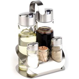APS Menage-Set 5-in-1, Edelstahl/Glas grau Einheitsgr&ouml;&szlig;e