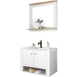 OTTO home Badm&ouml;bel-Set &raquo;WESTMINSTER, Bad im Landhausstil, 2-teiliges Badezimmer&laquo; 2 Stk. tlg. wei&szlig; B/H/T: 80cmcm x 200cmcm x 44cmcm