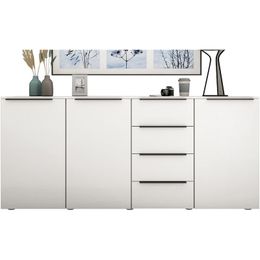 borchardt M&ouml;bel borchardt M&ouml;bel Highboard &raquo;Tom&laquo; Sideboard mit Metallgriffen, 3T&uuml;ren und 4 Schubk&auml;sten, Breite 200 cm wei&szlig; Holzwerkstoff B/H/T: 200cm x 93cm x 35cm