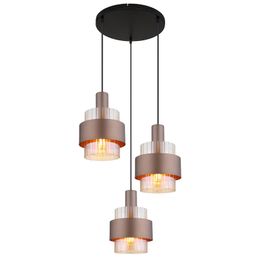 Globo LIGHTING H&auml;ngeleuchte &raquo;MILLEY&laquo; E27 1 Stk. H&auml;ngelampe/Pendelleuchte/Esszimmer/Wohnzimmer/Esstisch braun 1 Stk.