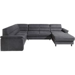 Sit & More sit&more Wohnlandschaft &raquo;Ascara U-Form&laquo; inklusive Boxspring/Federkern-Polsterung, wahlweise mit Schlaffunktion grau NaturLeder in Sitz und R&uuml;cken, 