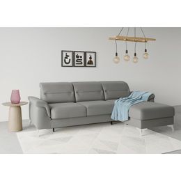 Sit & More sit&more Ecksofa &raquo;Sinatra L-Form&laquo; mit Recamiere, optinal mit Kopfteilverstellung und Armteilfunktion grau 100% Polyester B/H/T: 258cm x 85cm x 170cm, 