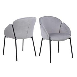 OTTO home Esszimmerstuhl &raquo;Westfox&laquo; () 2 Stk.gepolsterte R&uuml;ckenlehne, Armlehne und Sitzfl&auml;che, Sitzh&ouml;he 49 cm schwarz Stoff B/H/T: 60cm x 78cm x 58cm, 