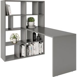 my home B&uuml;cherregal &raquo;Felicia&laquo; grau Holzwerkstoff B/H/T: 112,5cm x 146,6cm, 12 Stk. offene F&auml;cher