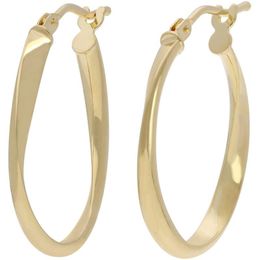 Firetti Damen Paar Creolen &raquo;Schmuck Geschenk Gold 585 Ohrschmuck Ohrringe gedreht&laquo; gold 18,5mm, Gelbgold 585