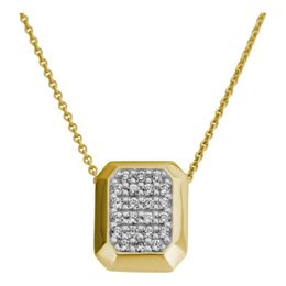 Firetti Damen Kettenanh&auml;nger &raquo;Schmuck Geschenk Gold 333 Halsschmuck Anh&auml;nger Quadrat&laquo; mit Brillanten gold 0,1 P2 = erkennbare Einschl&uuml;sse, Diamanten 