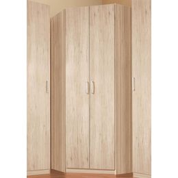 Priess Eckkleiderschrank &raquo;Bilbao&laquo; mit 3 verschiedenen Fronten braun B/H/T: 193cm x 36cm, Front glatt