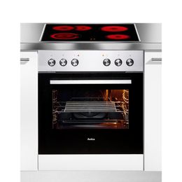 Amica Elektro-Herd-Set &raquo;EHC 933 011 E&laquo; mit 1-fach-Teleskopauszug Steam Clean Komfortables Kochen und Backen mit praktischer Unterst&uuml;tzung silber 1-fach-