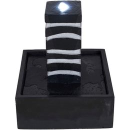 AcquaArte Gartenbrunnen &raquo;BORGO&laquo; Wasserspiel Dekos&auml;ule mit LED in edler Marmoroptik grau Einheitsgr&ouml;&szlig;e Gartenbrunnen