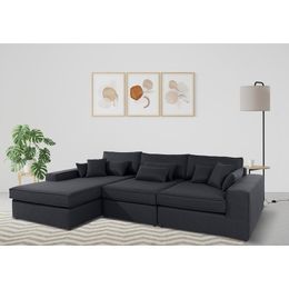 OTTO home Ecksofa &raquo;Enid L-Form&laquo; 3 Teile, bestehend aus Modulen, in vielen Bez&uuml;gen, auch in Breitcord grau Baumwollmix (60% Baumwolle/40% Leinen);
