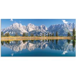 Artland Wandbild &raquo;Kaisergebirge Tirol&laquo; Berge & Alpenbilder 1 Stk. tlg. als Alubild, Leinwandbild, Poster in verschied. Gr&ouml;&szlig;en blau B/H/T: 60cm x 30cm, Alu-