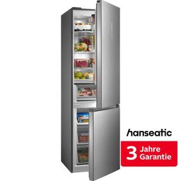 Hanseatic K&uuml;hl-/Gefrierkombination &raquo;HKGK20060ANFI&laquo; 201 cm hoch 59,5 cm breit inkl. 3 Jahre Herstellergarantie silber Mit LED-Innenbeleuchtung