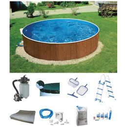 my POOL BWT Rundpool &raquo;MAONI 4&laquo; Aufstellpool in Holzoptik in verschiedenen Gr&ouml;&szlig;en braun &Oslash;/B/H/L: 360cm x Breite x H&ouml;he 120cm x L&auml;nge, 12.000 l