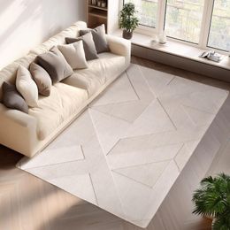 Ayyildiz Teppiche Teppich &raquo;POMPEI 1613 , auch als L&auml;ufer&laquo; rechteckig 12 mm H&ouml;he weiche pflegeleichte Oberfl&auml;che, Hoch-Tief-Struktur, Kurzflor beige Microfaser B : 240cm
