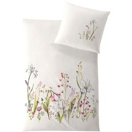 Hefel Wendebettw&auml;sche &raquo;Trend in Gr. 135x200 oder 155x220 cm&laquo; Bettw&auml;sche aus TENCEL , gebl&uuml;mte Bettw&auml;sche mit Rei&szlig;verschluss wei&szlig; Lyocell, Obermaterial: 100%