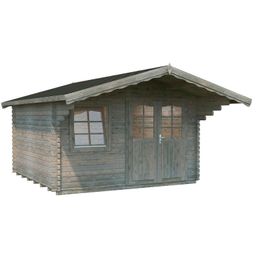 Palmako Gartenhaus &raquo;Sally&laquo; 12,3 qm grau Massivholz Fu&szlig;boden im Gartenhaus, ohne Dacheindeckung