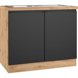 KOCHSTATION Sp&uuml;lenschrank &raquo;KS-Virginia,neu in verbesserter Ausf&uuml;hrung&laquo; Stauraum, Softclose, ohne Armatur, Breite 100 cm, inklusive Einbausp&uuml;le, Soft-