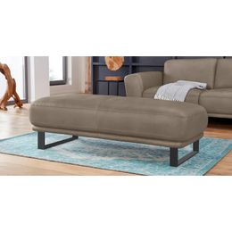 W.Schillig Hocker &raquo;montanaa&laquo; mit Metallkufen in Schwarz pulverbeschichtet, Breite 141 cm braun B/H/T: 141cm x 42cm x 61cm, Longlife Xtra-Leder Z59