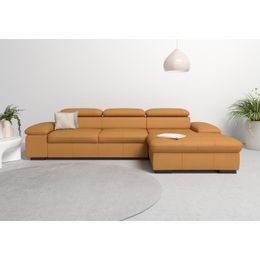 OTTO home Ecksofa &raquo;Alberto L-Form&laquo; mit Kopfteilverstellung, wahlweise mit Schlaffunktion gelb Luxus-Microfaser Lederoptik (100% Polyester);Luxus-