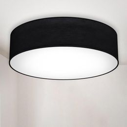 B.K.LICHT LED Deckenleuchte E27 1 Stk. Warmwei&szlig; Deckenlampe, Textil Lampenschirm, E27, Schlafzimmer, Wohnzimmer schwarz 2, &Oslash; 38cm H: 10cm, 1 Stk.