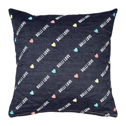 Pad Dekokissen &raquo;BULLI LOVE&laquo; Made in Europe, Kissenh&uuml;lle ohne F&uuml;llung, 1 St&uuml;ck blau Baumwolle B/L: 50cm x 50cm, 1 Stk.