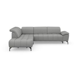 Sit & More sit&more Ecksofa &raquo;Cool L-Form&laquo; wahlweise mit Kopfteilverstellung und Vorziehsitz motorisch grau B/H/T: 272cm x 79cm x 220cm, Luxus-Microfaser Euphoria