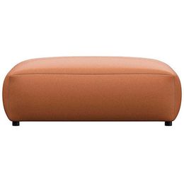 FLEXLUX Pouf &raquo;Lucera&laquo; modern & anschmiegsam, Kaltschaum, Stahl-Wellenunterfederung braun Kunststoff B/H/T: 104cm x 41cm x 82cm, Echtleder