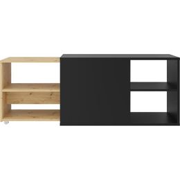 FMD TV-Board &raquo;Slide&laquo; 1 oder 2 Ausz&uuml;ge, mit Rollen, ausziehbar auf ca. 129 bzw. 195 cm schwarz B/H/T: 129cm x 49,2cm x 39,9cm,mit 1 Auszug