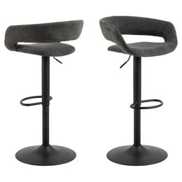 ACTONA GROUP Barhocker &raquo;Grace&laquo; Set, 2 stk, 2 Stk. tlg. Barhocker, Apia sand, Trompete Gestell, mit drehfunktion, 2 stk grau B/H/T: 54,5cm x 101cm x 