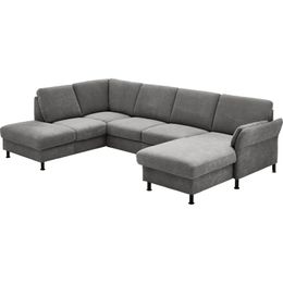 Die PlanBar Wohnlandschaft &raquo;ZE-EM18013 U-Form, Breite 305 cm&laquo; wahlweise mit Kopfst&uuml;tzen und Liegearmlehne grau 100% Polyester B/H/T: 305cm x 90cm x 