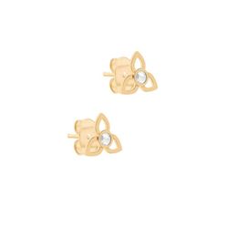 Tamaris Damen Paar Ohrstecker &raquo;Schmuck Geschenk Edelstahl Ohrringe in Bl&uuml;ten-Optik&laquo; mit Zirkonia (synth.) gold Edelstahl