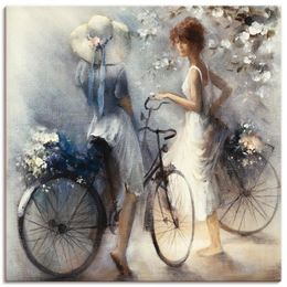 Artland Wandbild &raquo;Fr&uuml;hling III&laquo; Frau 1 Stk. tlg. als Leinwandbild, Poster in verschied. Gr&ouml;&szlig;en grau Leinwand B/H/T: 30cm x 30cm, Leinwandbild Frau quadratisch