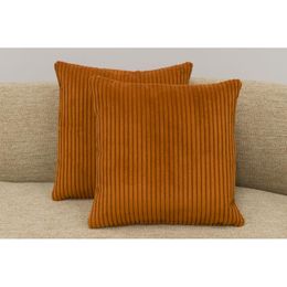 OTTO home Dekokissen &raquo;Faxxe&laquo; Dekokissen mit F&uuml;llung, Sofakissen 2er Set 40x40cm orange Polyester B/L: 40cm, 2 Stk.
