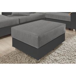 Collection AB Hocker &raquo;Paris, B: 92 cm&laquo; mit Federkern grau Microfaser PRIMABELLE (100% Polyester) / Struktur (100% Polyester);Kunstleder SOFTLUX / 