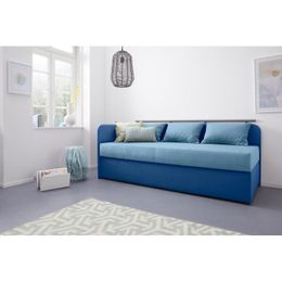 Maintal Polsterliege &raquo;Diana&laquo; blau Liegeh&ouml;he 55cm, Liegefl&auml;che B/L: 83cm x 200cm, kein H&auml;rtegrad, Federkern-Festpolster