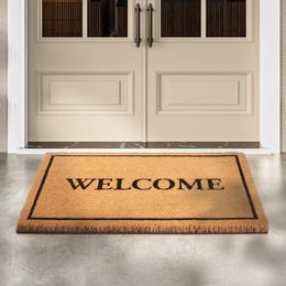 Villeroy & Boch Fu&szlig;matte &raquo;Caroline Welcome, T&uuml;rmatte&laquo; rechteckig 23 mm H&ouml;he Robust, Innen, Au&szlig;en, Schmutzabtreter, Wetterfest, Natur, Kokos braun Kokos B : 80cm 1 Stk