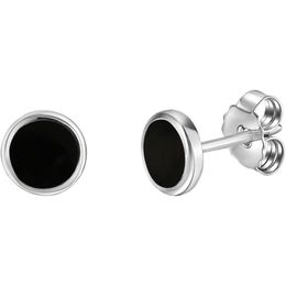 Firetti Damen Paar Ohrstecker &raquo;Schmuck Geschenk, Ohrringe Kreis rund, Silber 925&laquo; mit Lack silber 7mm, Silber 925 (Sterlingsilber)