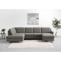 Sit & More sit&more Wohnlandschaft &raquo;Far&ouml; U-Form&laquo; inklusive Federkern, wahlweise mit Schlaffunktion und Bettkasten braun B/H/T: 325cm x 90cm x 187cm, Luxus-