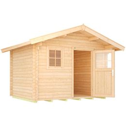 Weka Gartenhaus &raquo;131 Gr.2, natur&laquo; beige Massivholz Fu&szlig;boden im Gartenhaus, ohne R&uuml;ck- und Seitenwand, ohne Dacheindeckung