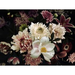 papermoon Fototapete &raquo;BLUMEN ABSTRAKT-MUSTER DESIGN ROSEN BLUMEN DECOR RETRO&laquo; bunt Vlies B/L: 2m x 1,49m, Bahnen: 4 Stk.