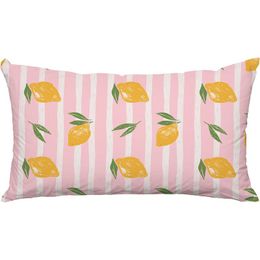 queence Dekokissen &raquo;Zitronen Rosa&laquo; Premium Outdoor Kissenbezug; Format: 60x40 cm rosa Polyester B/L: 60cm x 40cm, 1 Stk.