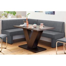 Home Affaire Eckbank &raquo;Nils&laquo; Sitz und R&uuml;cken gepolstert, verschiedene Qualit&auml;ten grau Holzwerkstoff, Massivholz, Polyester B/H/T: 202cm x 89cm x 152cm,