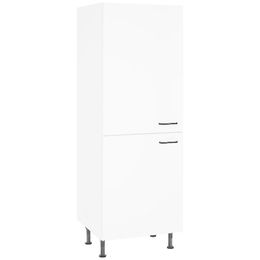 Optifit K&uuml;hlumbauschrank &raquo;Elga&laquo; mit Soft-Close-Funktion, h&ouml;henverstellbaren F&uuml;&szlig;en, Breite 60 cm wei&szlig; Holzwerkstoff wei&szlig;, B/H/T: 60cm x 176,6cm x 