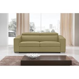 Egoitaliano Schlafsofa &raquo;Cabiria, Design und super Sitz- und Liegekomfort&laquo; Sofa inkl. Schlaffunktion, Kopfteile verstellbar, mit Metallf&uuml;&szlig;en gr&uuml;n Leder &raquo;BULL&laquo; (