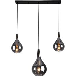 N&auml;ve n&auml;ve Pendelleuchte &raquo;Gota&laquo; E27 1 Stk. 3er je 1 x E27, Rauchglas (2 kleine Gl&auml;ser/1 gr&ouml;&szlig;eres Glas), H: 150cm schwarz 3, H: 150cm, 1 Stk.