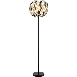 Globo LIGHTING Stehlampe &raquo;MIKA&laquo; E27 1 Stk. Stehlampe Wohnzimmer Schlafzimmer Flur Design-Leuchte schwarz &Oslash; 40cm H: 157cm, 1 Stk.