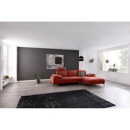 W.Schillig Ecksofa &raquo;valentinoo, Designsofa, bequem, elegant und zeitlos, L-Form&laquo; inklusive Hocker, mit Sitztiefenverstellung, Breite 299 cm rot 