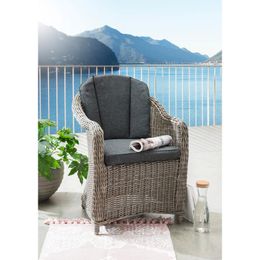 Destiny Gartensessel &raquo;MALAGA&laquo; Set, 2 Stk. tlg. Aluminium, Polyrattan, inkl. Auflagen grau Obermaterial: 100% Polyester. F&uuml;llung: 100% Polyurethan Polyester, B