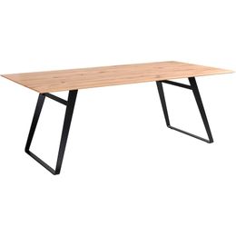 Musterring Esstisch &raquo;Tavia&laquo; B&uuml;gelgestell in 3 Farben, Platte Charakter-Eiche ge&ouml;lt, fest montiert schwarz B/H/T: 180cm x 76cm x 100cm, ohne Auszug, ohne Funktion