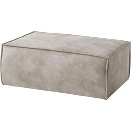 OTTO home Hocker &raquo;SHERWOOD Vintage Lederoptik Polsterhocker&laquo; passend zur Polster-Serie SHERWOOD grau 100% Polyester B/H/T: 102cm x 42cm x 69cm, 